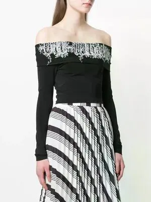 Off-White Strapless Blouse With Front Logo