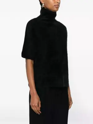 Soft Goat High-neck Short-sleeve Sweater
