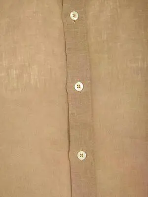 120% Lino Mandarin-collar Long-sleeve Shirt