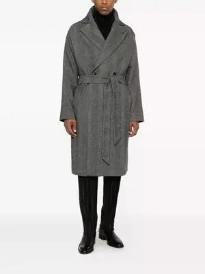 Tagliatore Belted Herringbone Coat