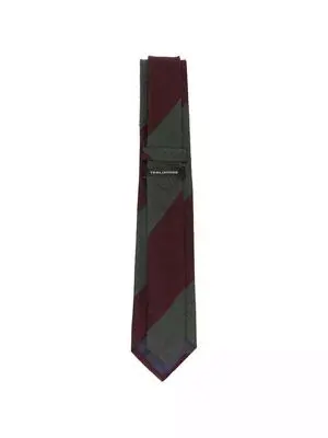 Tagliatore Diagonal Stripe Silk Tie - Grey