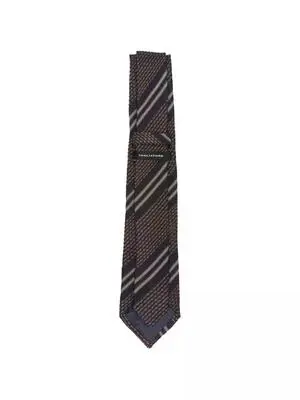 Tagliatore Diagonal Stripe Waffle-knit Tie