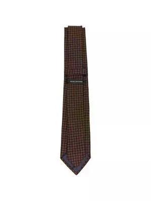 Tagliatore Houndstooth Neck Tie - Blue