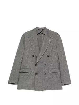 Tagliatore Herringbone Double-breasted Blazer - Black