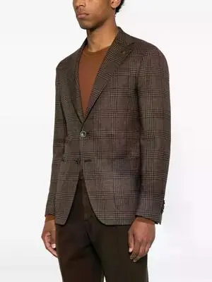 Tagliatore Check-pattern Blazer - Brown