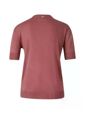 Herno Maroon Ribbed Crew Neck T-shirt