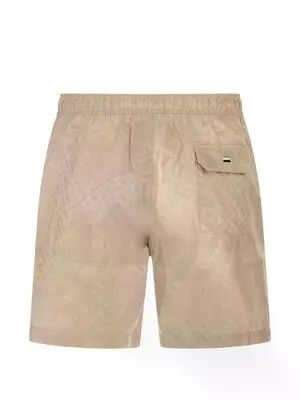 BOSS Monogram Print Drawstring Swim Shorts