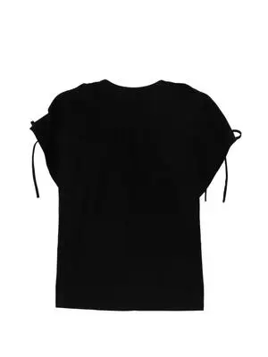 LIMI FEU Gathered V-neck Short Sleeve T-shirt - Black
