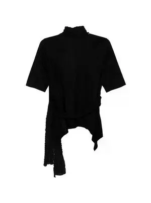 LIMI FEU V-neck Asymmetrical T-shirt - Black