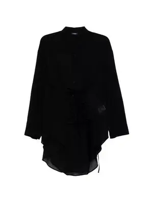 LIMI FEU Asymmetric Hem Chiffon Blouse - Black