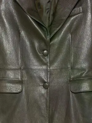 MANOKHI Textured Leather Jacket - Green