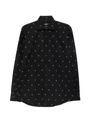 Karl Lagerfeld Logo-print Long-sleeve Shirt - Black