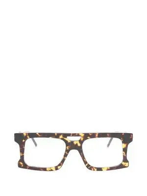KUBORAUM Patterned Geometric-frame Eyeglasses - Brown