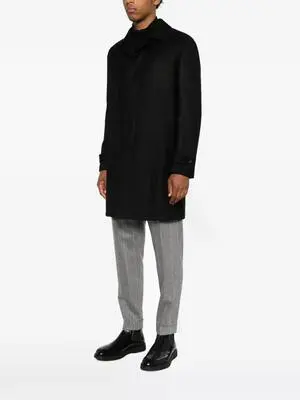 Tagliatore Single-breasted Twill-weave Coat - Black
