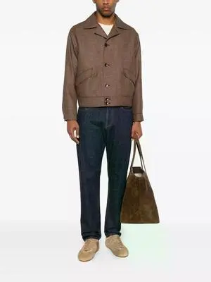 Tagliatore Houndstooth-pattern Button-up Jacket - Brown