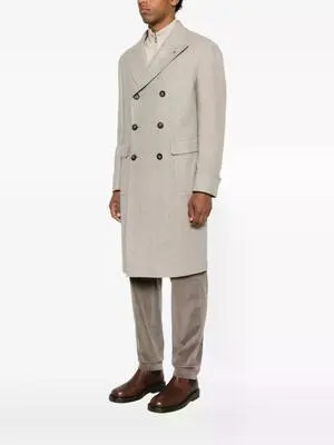Tagliatore Double-breasted Herringbone Coat