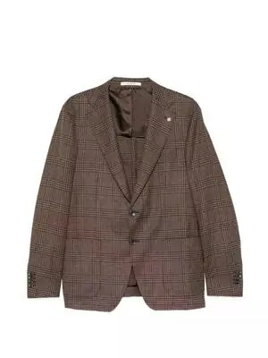 Tagliatore Check-pattern Blazer - Brown
