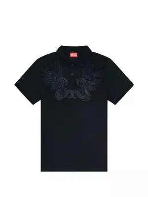 DIESEL® T-phen Embroidered Polo Shirt - Black