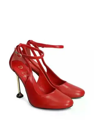 GOLD & ROUGE Biscuit Ankle-strap Sandals - Red