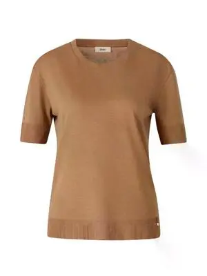 Herno Ribbed-trim Short-sleeved T-shirt - Brown