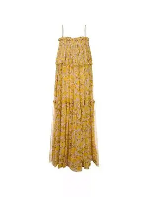 Chloé Rose Print Tiered Dress