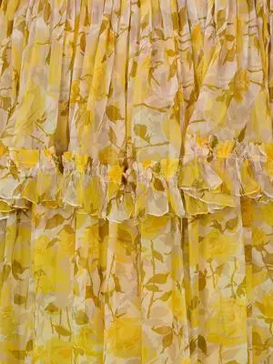 Chloé Rose Print Tiered Dress