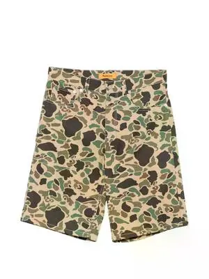 REPLAY Camouflage Print Ripstop Shorts - Green