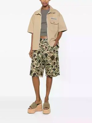 REPLAY Camouflage Print Ripstop Shorts