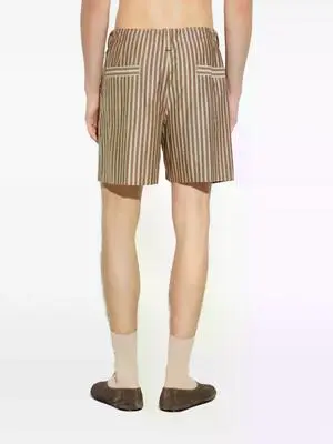 Issey Miyake Striped Shorts - Brown