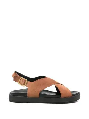 ALOHAS Nico Crossover Strap Sandals - Brown