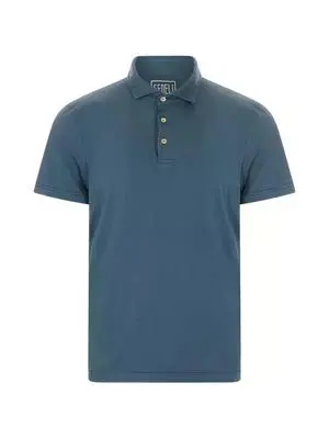 Fedeli Short-sleeved Polo Shirt - Blue