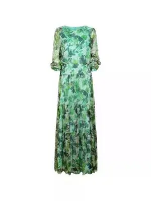 Saloni Isabel Floral-print Maxi Dress - Green