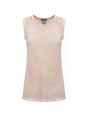 Avant Toi Linen Knit Sleeveless Vest - Neutrals