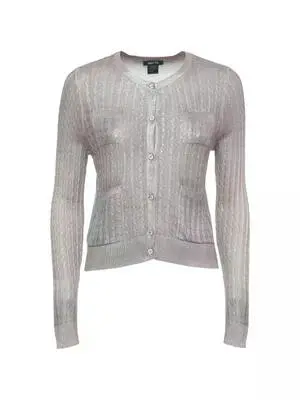 Avant Toi Ash Silk Cable-knit Cardigan