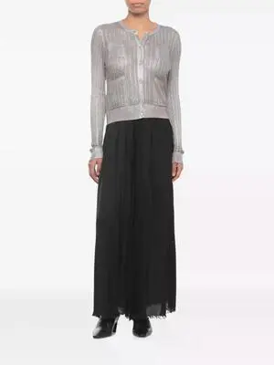 Avant Toi Ash Silk Cable-knit Cardigan