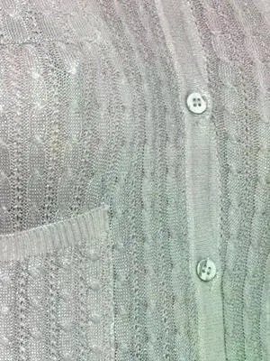 Avant Toi Ash Silk Cable-knit Cardigan