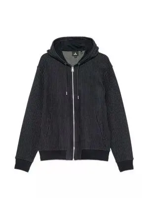 Mackage Pinstriped Zip-up Hoodie - Blue