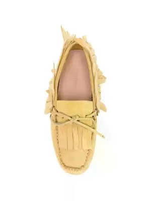 Alberta Ferretti Feather-detail Fringed Shoes