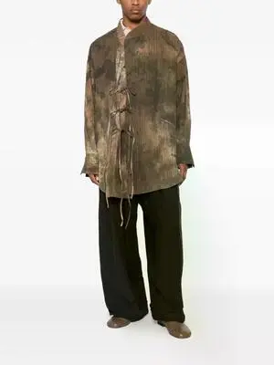 ZIGGY CHEN Abstract Print Tie-fastening Jacket