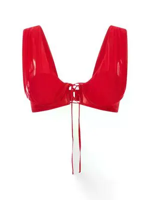 Giuseppe Di Morabito Lace-up Draped Bra - Red