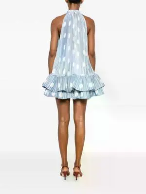 L'IDEE Soleil Polka-dot Pleated Mini Dress