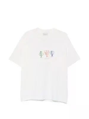Drole De Monsieur Graphic-print Cotton T-shirt - Neutrals
