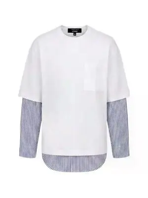 Comme Des Garçons Layered-sleeve Chest-pocket T-shirt - White