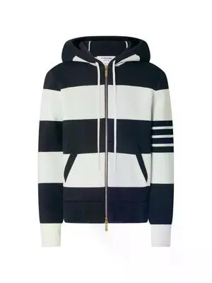 Thom Browne Hector 4-bar Striped Hoodie - Blue
