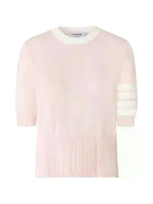 Thom Browne Hector Intarsia 4-bar T-shirt - Pink