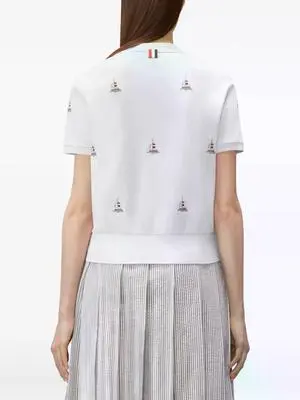 Thom Browne Milano T-shirt With Sailboat Embroidery