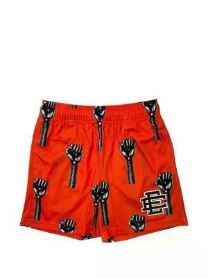 ERIC EMANUEL Graphic Print Mesh Shorts - Orange