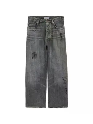 Balenciaga Tattoo Baggy Jeans - Grey