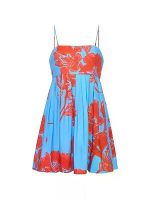 Cara Cara Leo Floral-print Mini Dress - Blue