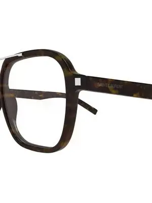 Saint Laurent Tortoiseshell-effect Double-bridge Glasses